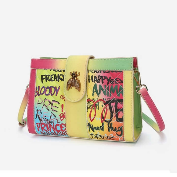 Bags | Explosive Style Graffiti Handbag Fashion Lady Bag Digital ...